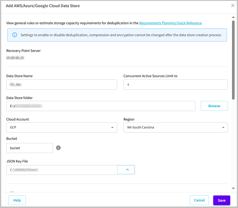Add AWS/Azure/Google Cloud Data Store