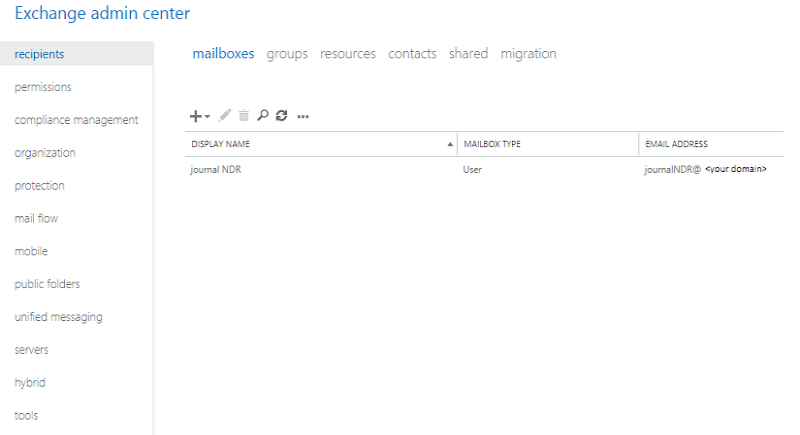 配信不能メールボックスを作成する