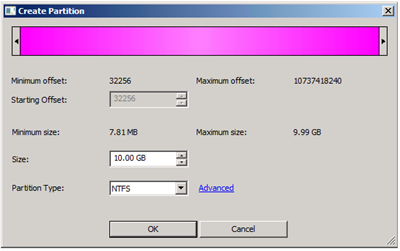 Create Partition Editor