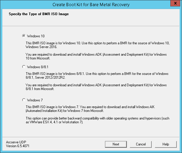 Launch the Create Boot Kit Utility