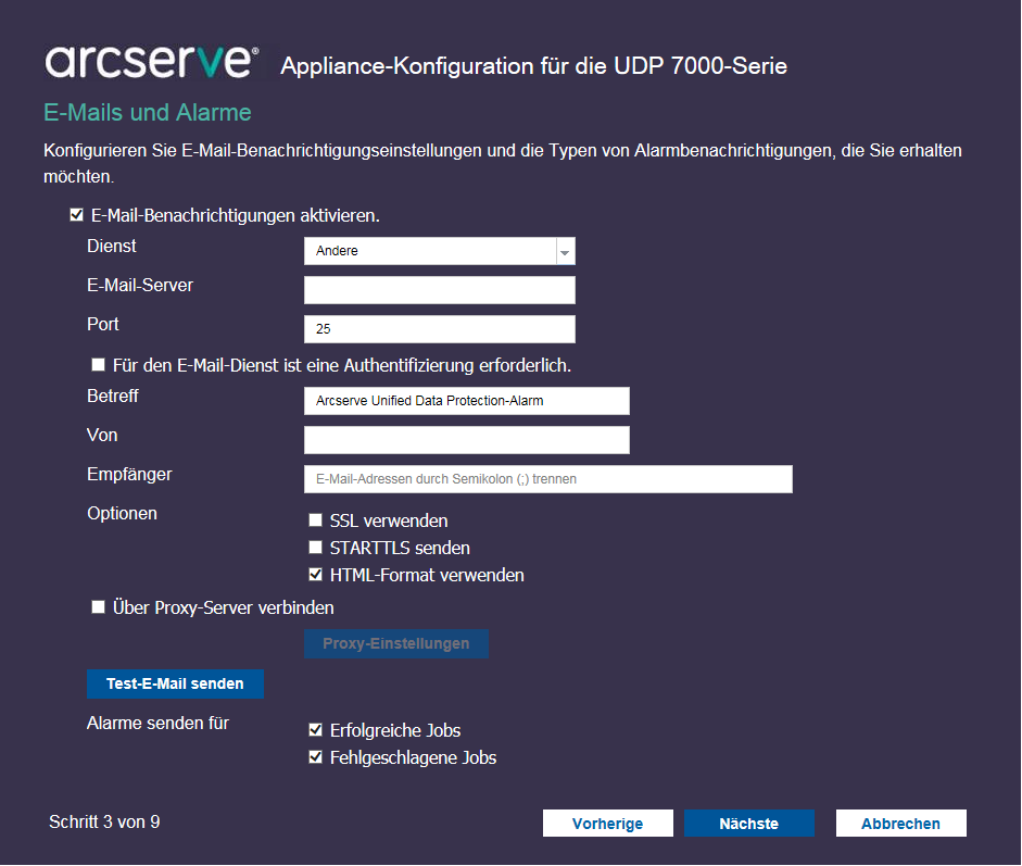 Einrichten der Arcserve UDP Appliance und Erstellen von Plänen