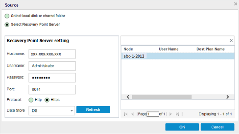 Specify the Recovery Point and Content to Restore