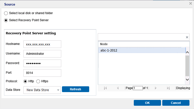 Specify the Virtual Machine and the Recovery Point to Restore