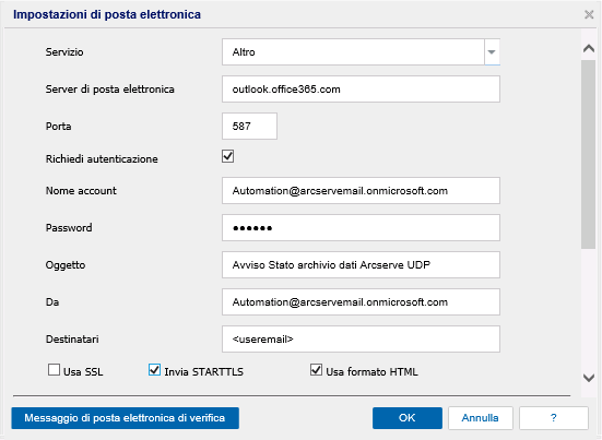 Attivazione dell'avviso tramite posta elettronica e informazioni sul ...