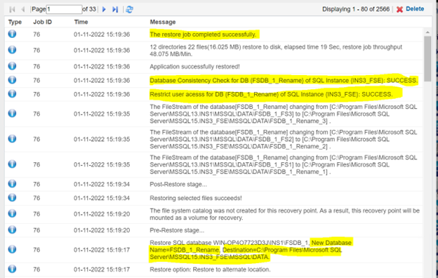 Restore the SQL Database to an Alternate Instance on a Different Server