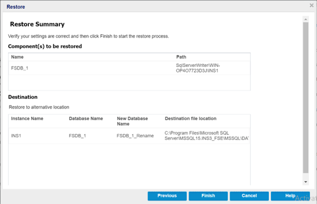 Restore the SQL Database to an Alternate Instance on a Different Server