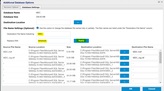 Restore the SQL Database to an Alternate Instance on the Same Server