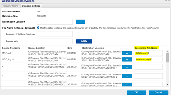 Restore the SQL Database to an Alternate Instance on the Same Server
