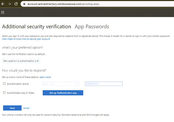 Creación de la contraseña de la aplicación para la cuenta del servicio ...