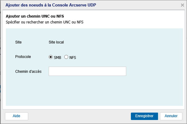 Spécification de la source