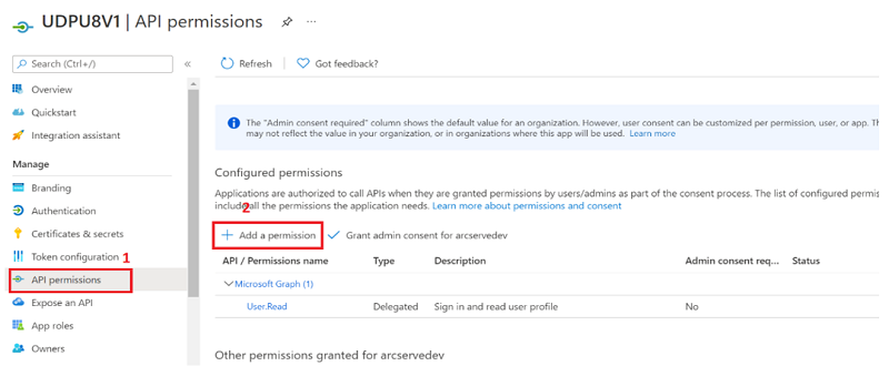 Configuring the API Permissions Manually Without Using the Global ...